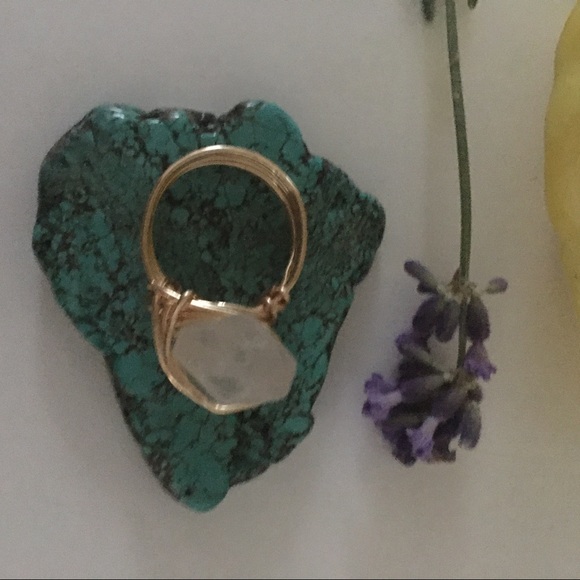 Jewelry | Rose Luster Quartz Stone Wire Wrapped Ring | Poshmark